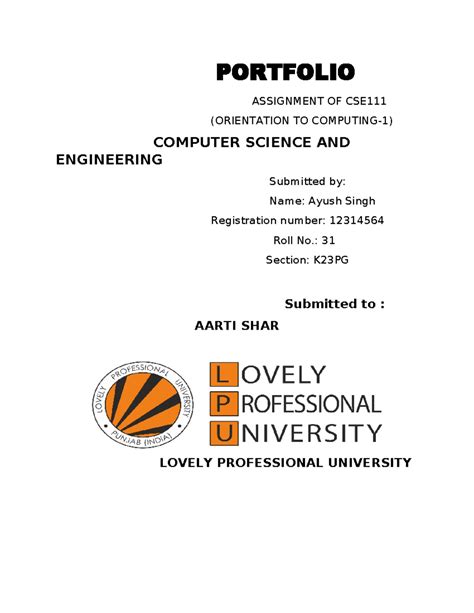 Cse111 Portfolio Jhkuyluyliugl Portfolio Assignment Of Cse Orientation To Computing 1