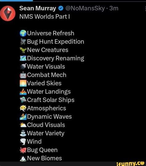 Sean Murray Nomanssky Nms Worlds Part I Universe Refresh Bug Hunt Expedition New