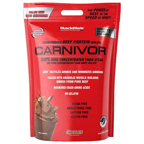 MuscleMeds Carnivor Beef Protein Isolate Powder, Chocolate 3.4 KG ...