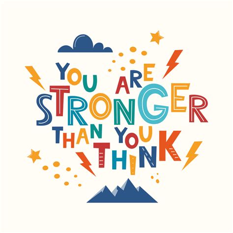 You Are Stronger Than You Think Hand Drawn Motivation Lettering Phrase
