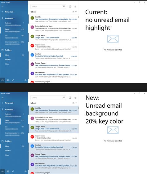Windows Mail Needs Better Highlighting Of Unread Email R Windows