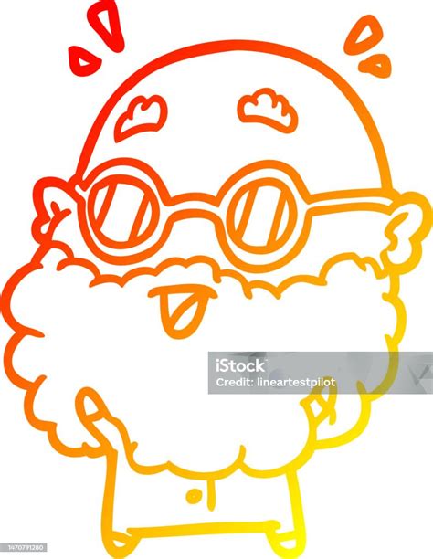 귀여운 놀란 노인의 따뜻한 그라데이션 선 그리기 개성 개념에 대한 스톡 벡터 아트 및 기타 이미지 개성 개념 경외감 귀여운 Istock