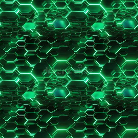 Hexagon Seamless Pattern Glowing Geometric Honeycomb Background