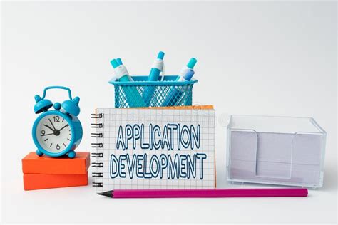 Writing Displaying Text Application Development Word Written On Creation Of Computer Apps For
