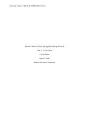 EBP Task Paper Docx Running Head EVIDENCE BASED PRACTICE Evidence