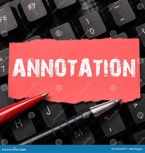 Writing Displaying Text Annotation Business Showcase Note Added By Way