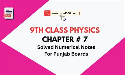 Physics Class Chapter Numericals Solved PDF Ustad