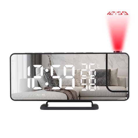 Digital Projection Clock Bedside Dimmer Alarm Clock Time Temperature