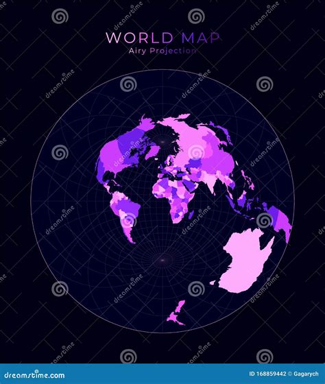 World Map Airy`s Minimum Error Azimuthal Stock Vector Illustration Of Abstract Layout