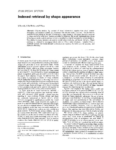 Pdf Indexed Retrieval By Shape Appearance