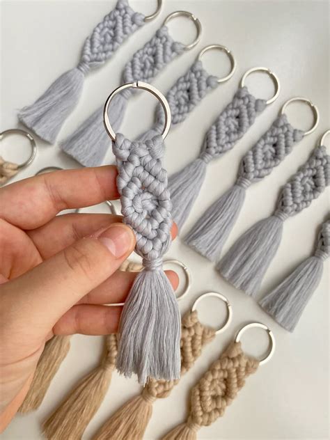 Boho Keychain Macrame Keychain Macrame Accessories Macrame Etsy Turkey Macrame Patterns