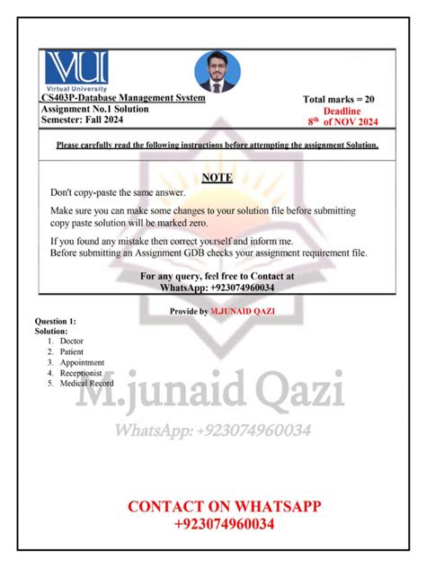 Cs403p Assignment 1 Solution Fall 2024 By Mjunaid Qazi Pdf