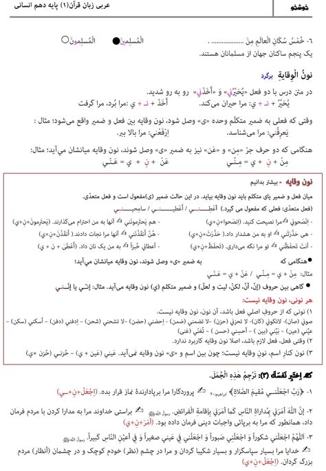 معنی ترجمه حل تمرین درس ۸ عربی دهم انسانی ترجمه درس هشتم ص ۱۰۶ و ۱۰۷