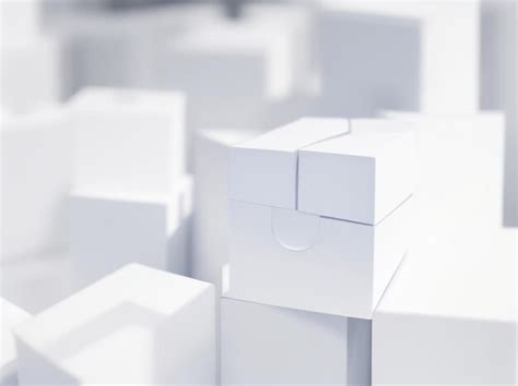 Premium Photo Abstract Dimension Random Shifted White Cube Boxes