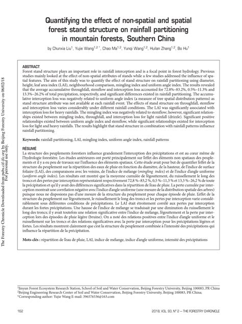 Pdf Quantifying The Effect Of Non Spatial And Spatial Forest Stand