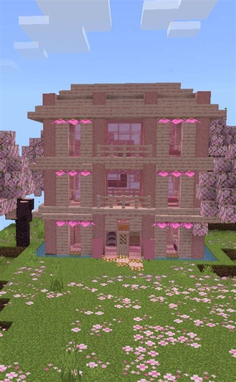 Minecraft Pink House Minecraft Houses Minecraft Designs Cool Minecraft Creations
