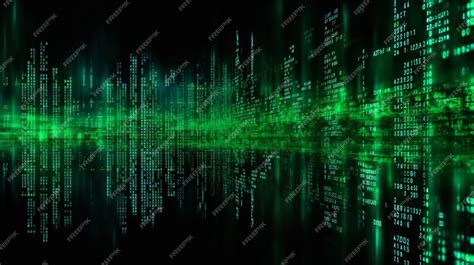 Abstract Digital Green Binary Code Background Vector Graphic Technology
