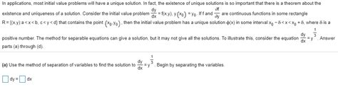 solved in applications most initial value problems will