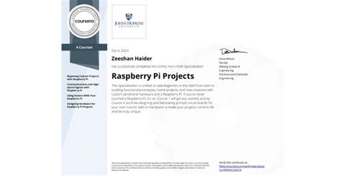 Zeeshan Haider On Linkedin Completion Certificate For Powering Your Home Projects With Raspberry Pi