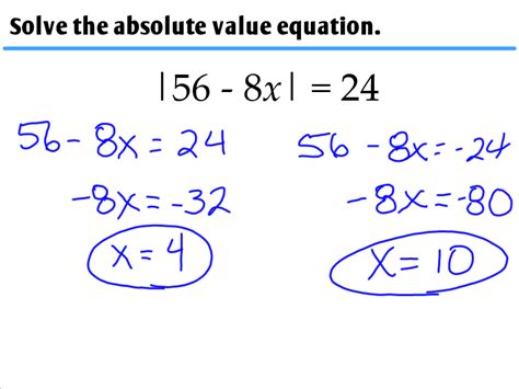 1 7 Solving Absolute Value Equations Ms Zeilstras Math Classes