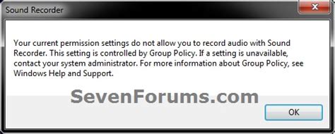 Sound Recorder Enable Or Disable Tutorials