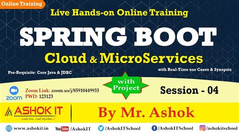 Spring Boot And Microservices Session 4 Online Training By Mr