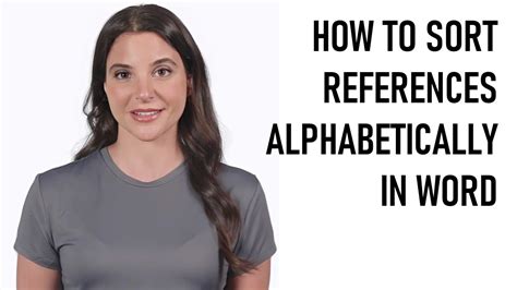 How To Sort References Alphabetically In Word Alphabetizing References Quickly Youtube