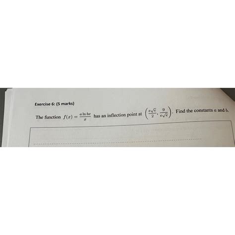 Solved Exercise 6 5 ﻿marks The Function F X Alnbxx ﻿has