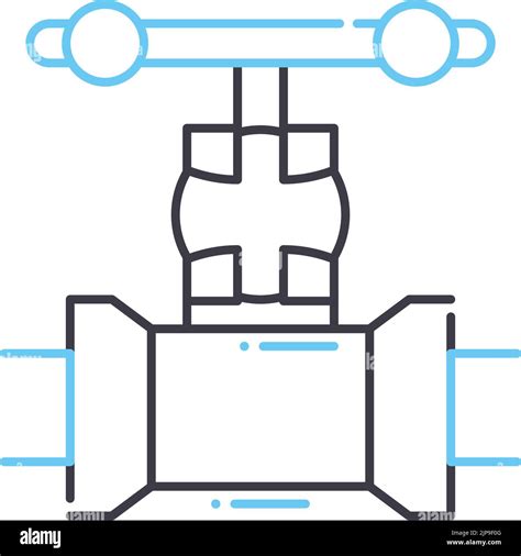 Pipeline Valves Line Icon Outline Symbol Vector Illustration Concept Sign Stock Vector Image