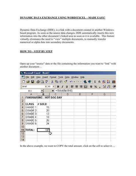 DYNAMIC DATA EXCHANGE USING WORD EXCEL MADE EASY