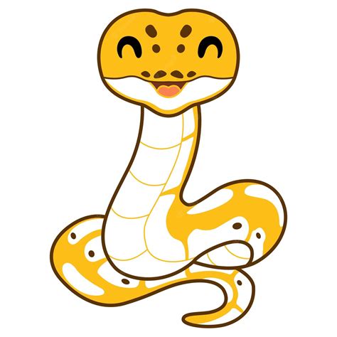 Dessin Animé Mignon Python Boule Ivoire Pastel Vecteur Premium