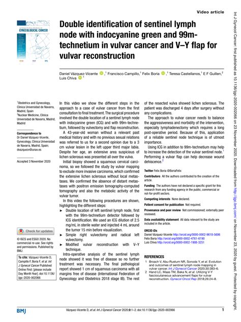 Pdf Double Identification Of Sentinel Lymph Node With Indocyanine