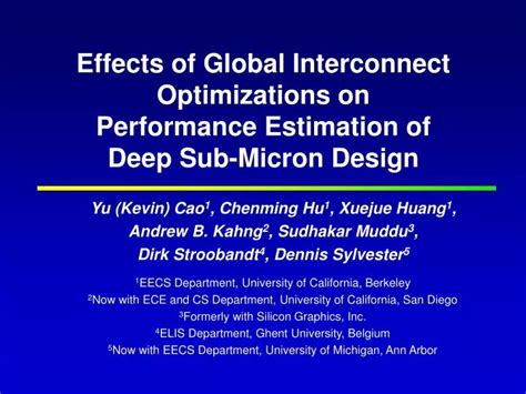 Ppt Effects Of Global Interconnect Optimizations On Performance