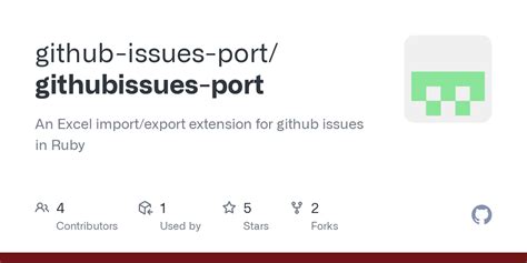 GitHub Github Issues Port Githubissues Port An Excel Import Export Extension For Github