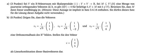 Solved A Let V Be An R Vector Space With Dot Product · ·