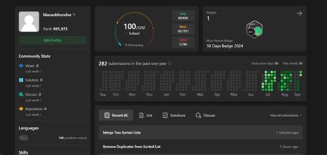 Completed 100 Leetcode Problems Manas Bhondve Posted On The Topic Linkedin