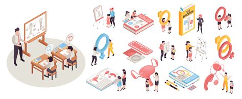 Isometric Sex Education Set 19154905 Vector Art At Vecteezy
