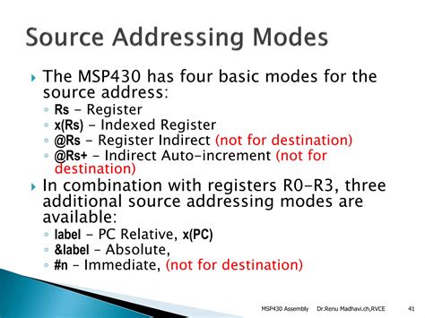 Msp430 Assembly Language Instructions Andaddressing Modes Pdf