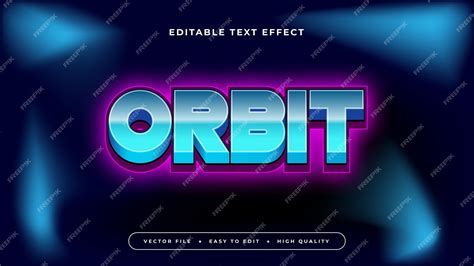 Premium Vector Editable Text Effect Blue Orbit Text On Dark Background
