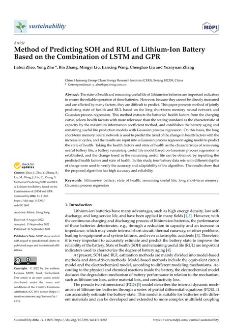 pdf method of predicting soh and rul of lithium ion battery based on