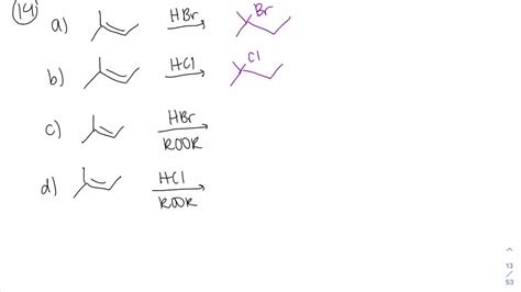 Solved What Is The Major Product Of The Reaction Of 2 Methyl 2 Butene With Each Of The