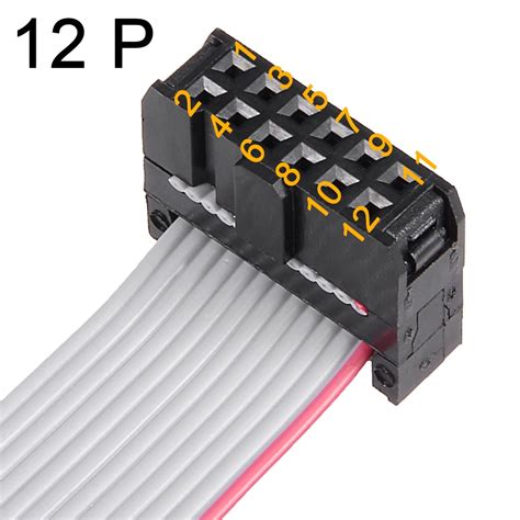 Buy Idc 12 Pins Connector Flat Ribbon Cable Female Connector 30cm 2 54mm Pitch 5pcs Online At