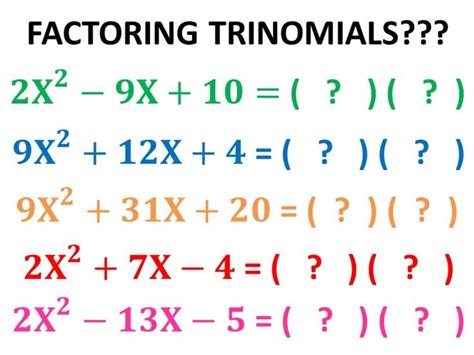 AC Method Factoring Quadratic Trinomials Using the AC Method Clase de matemáticas Matematicas