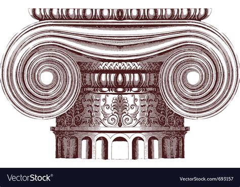 Ionic Column Royalty Free Vector Image Vectorstock