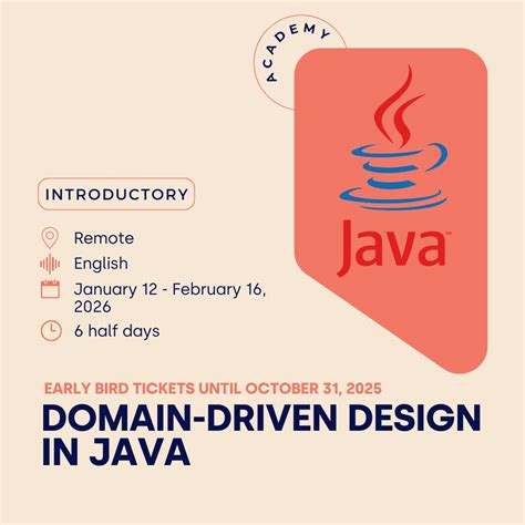 Our Next Domain Driven Design Training With Coding Exercises In Java
