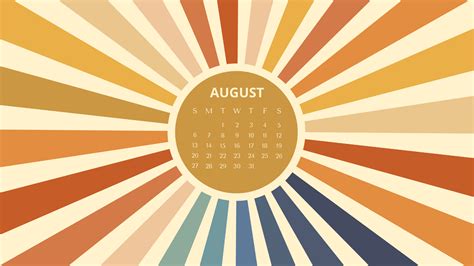 Free August Desktop Calendar Backgrounds Easy Download