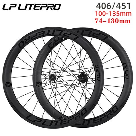 Lp Litepro 접이식 자전거 에어로 초경량 휠 접이식 자전거용 림 406451 디스크 브레이크 V 브레이크 20 인치 휠셋 40mm