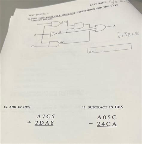 Solved Trer Meariax 2 15 Add In Hex 18 Subtract In Hex