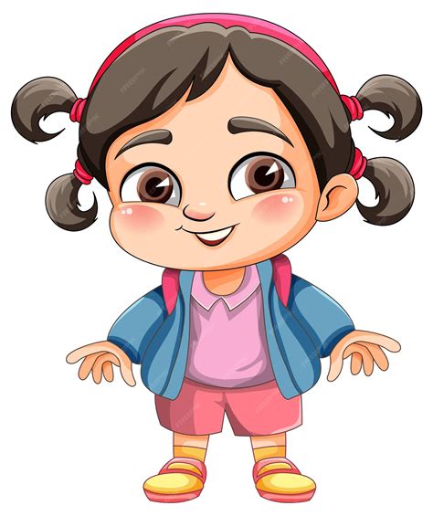 Premium Vector Cute Girl Cartoon Character