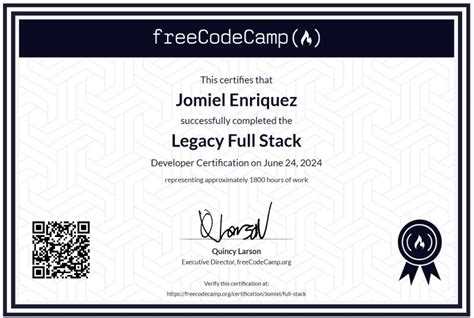 Earned Freecodecamp Full Stack Developer Certification Jomiel Enriquez Posted On The Topic